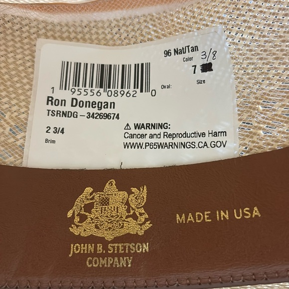 Stetson | Accessories | New Stetson Ron Dunegan Straw Hat Size 7 38 ...
